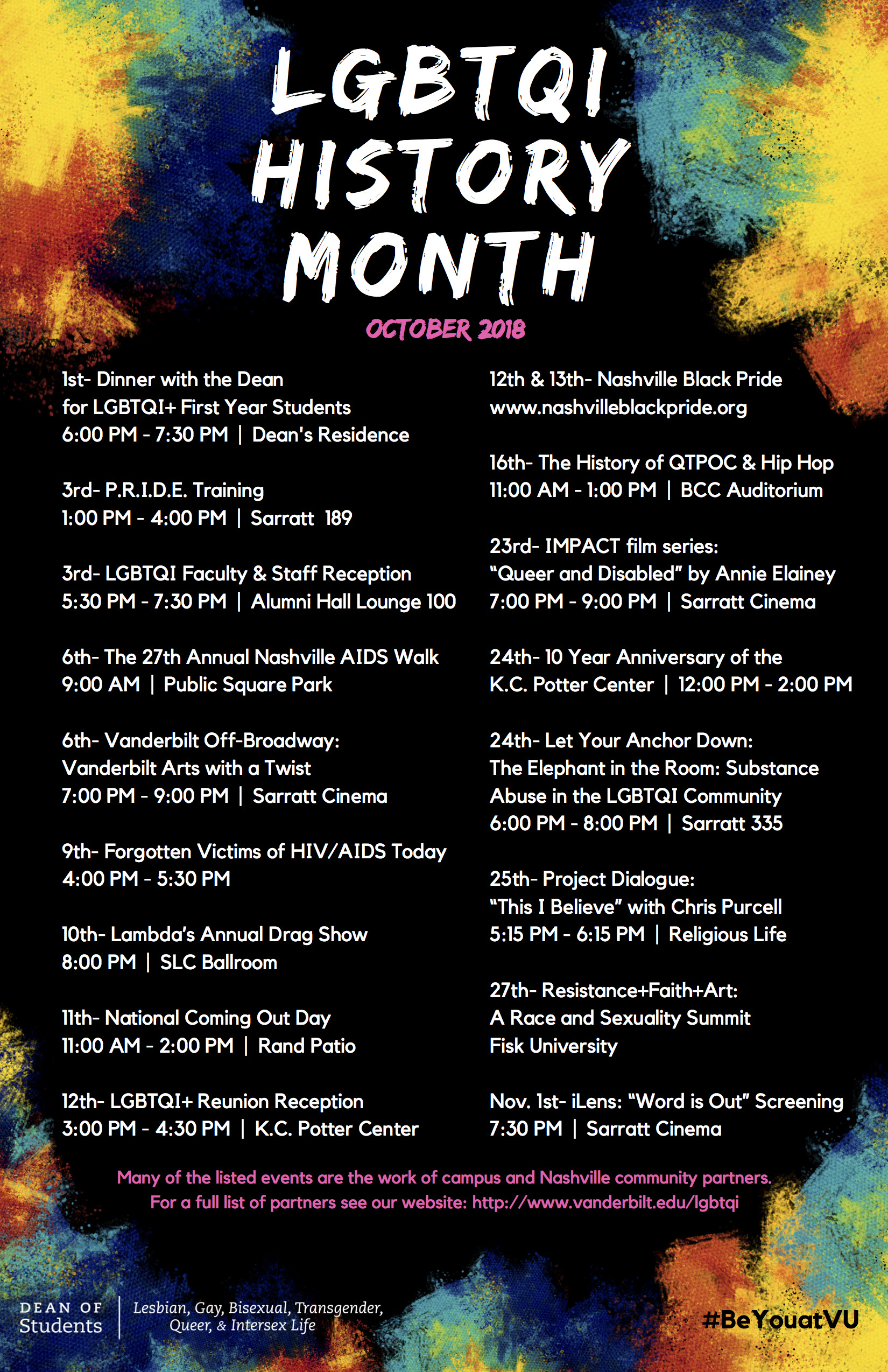 VU Office for LGBTQI Life celebrates LGBTQI History Month | Program for ...