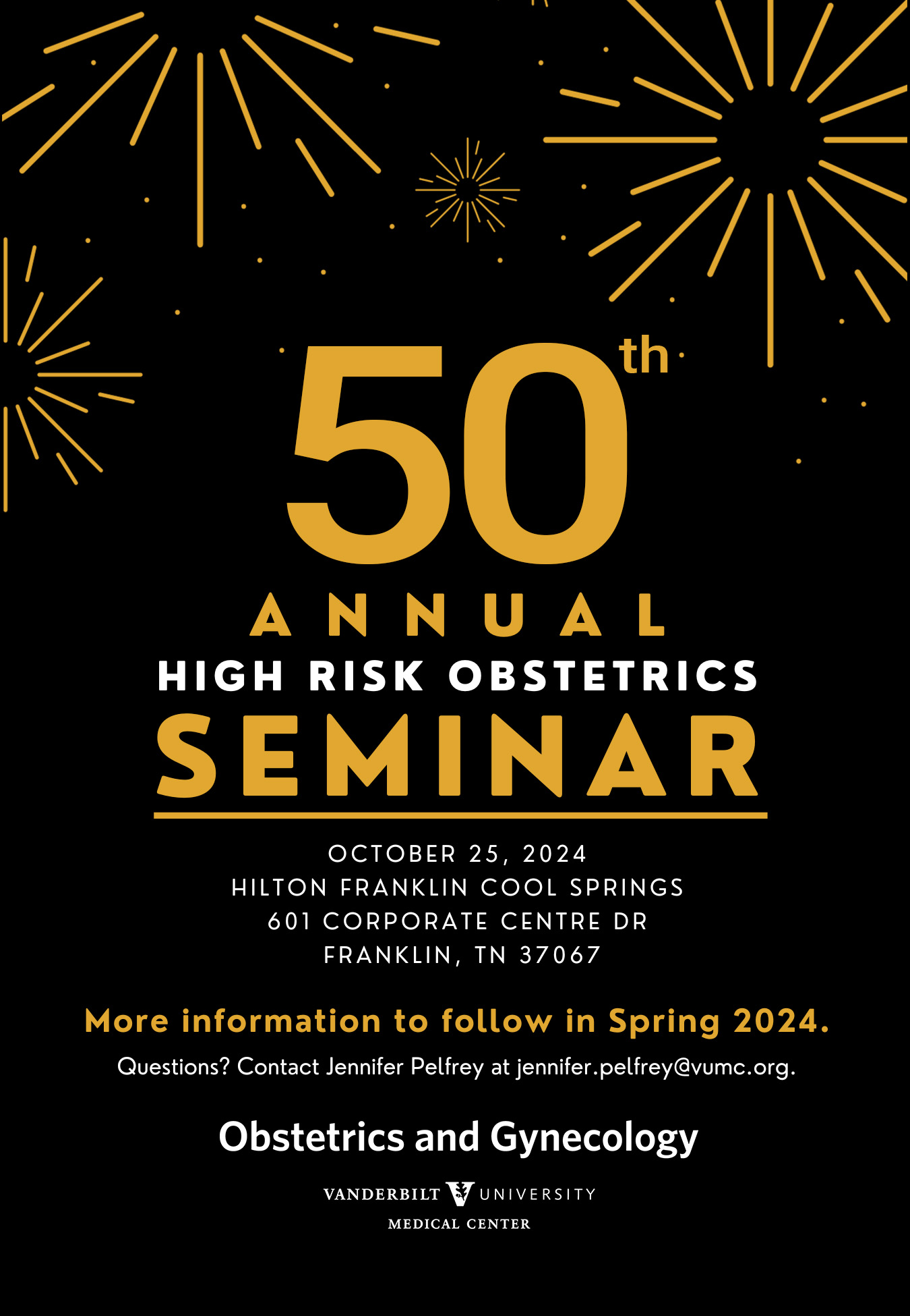50th Annual High Risk Obstetrics Seminar | Department of Obstetrics and ...