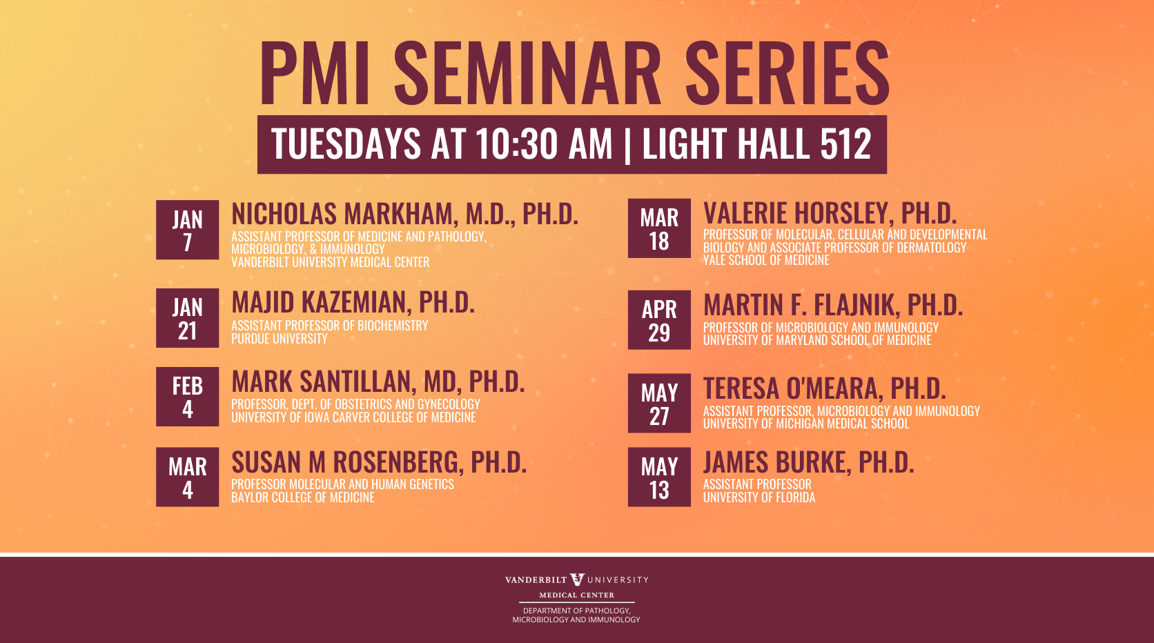 Calendars | Department of Pathology, Microbiology and Immunology