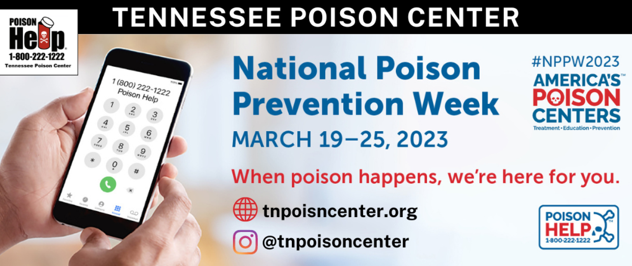 Home | Tennessee Poison Center | FREE 24/7 Poison Help Hotline 800.222.1222